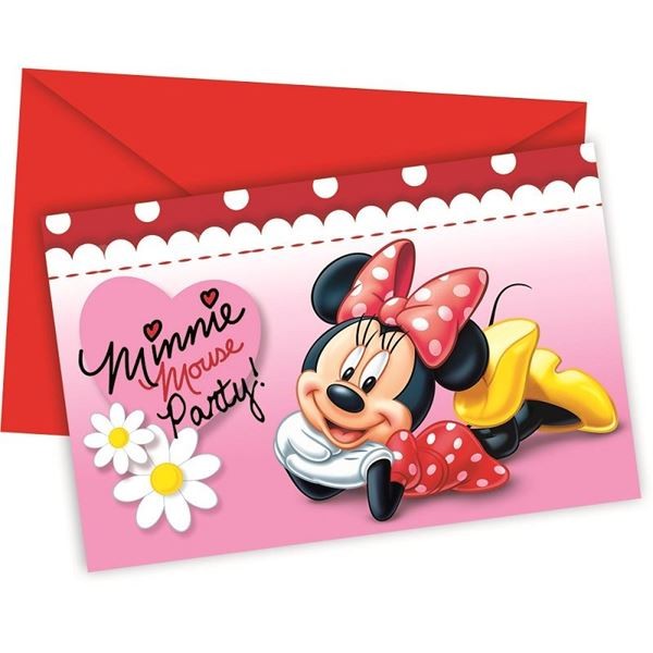 Invitaciones De Minnie Mouse Rojas